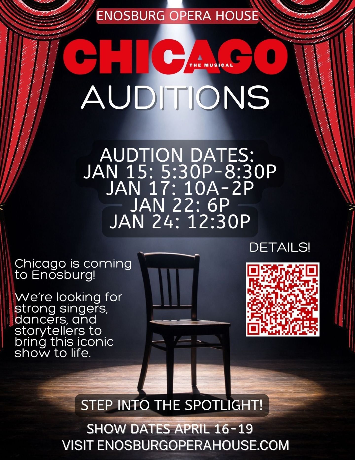 Chicago Audition Registration Filled – The Opera House at Enosburg Falls